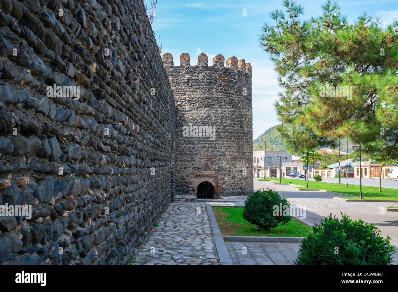 Old medieval Georgian fortress citadel in Kvareli, Kakheti - region of ...