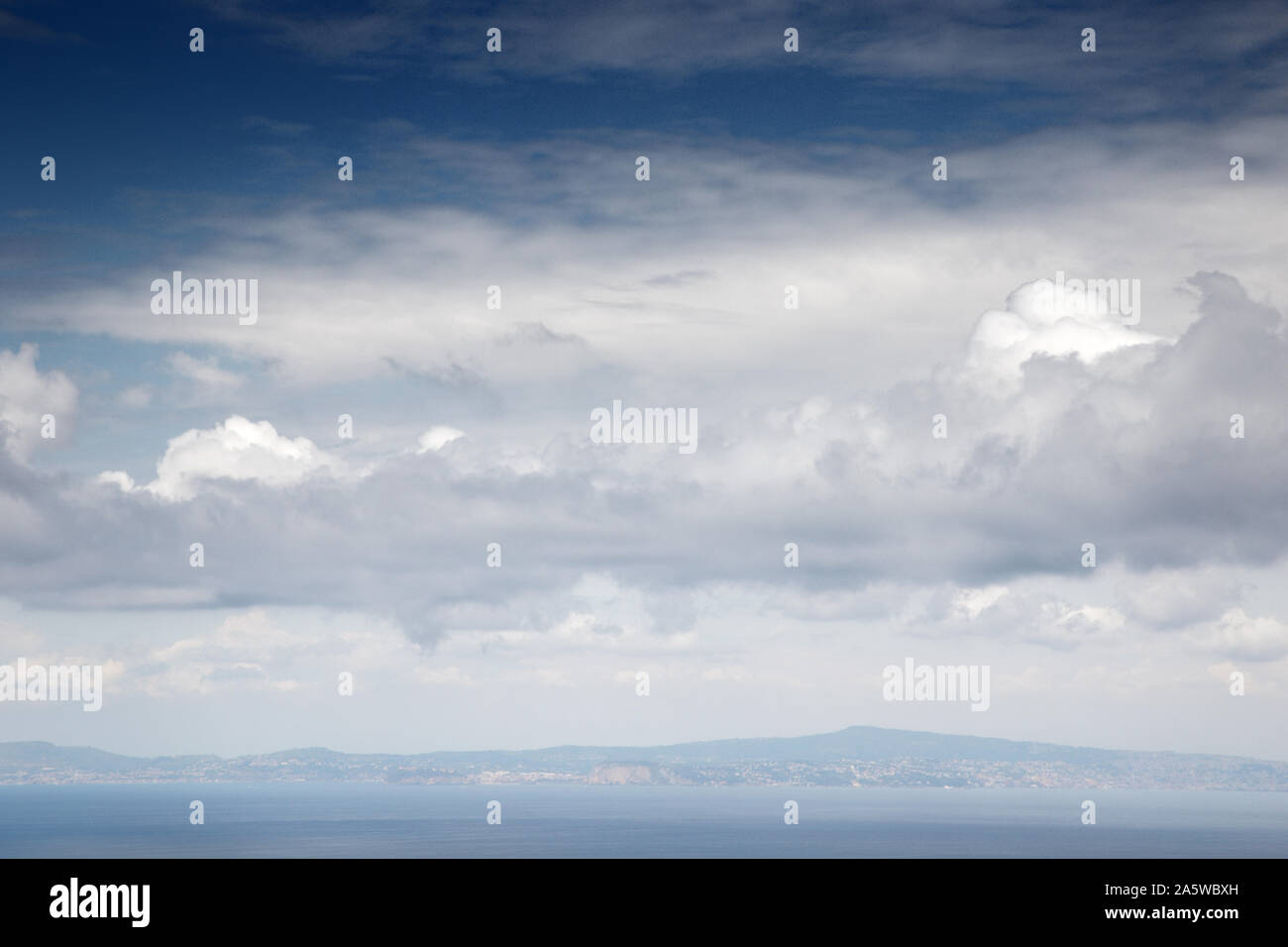 view of mount vesuvius across the sea from the island of capri Stock ...