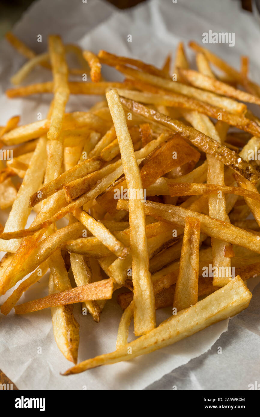 Homemade Shoestring French Fries with Sea Salt Stock Photo - Alamy