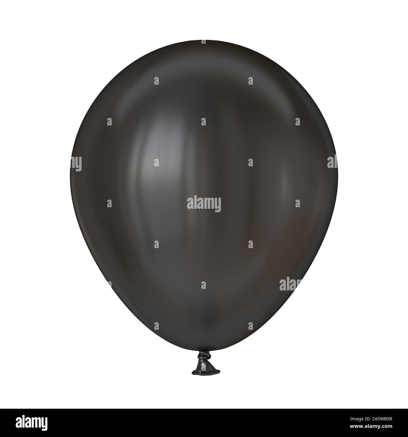 Single black balloon 3D render illustration isolated on white ...