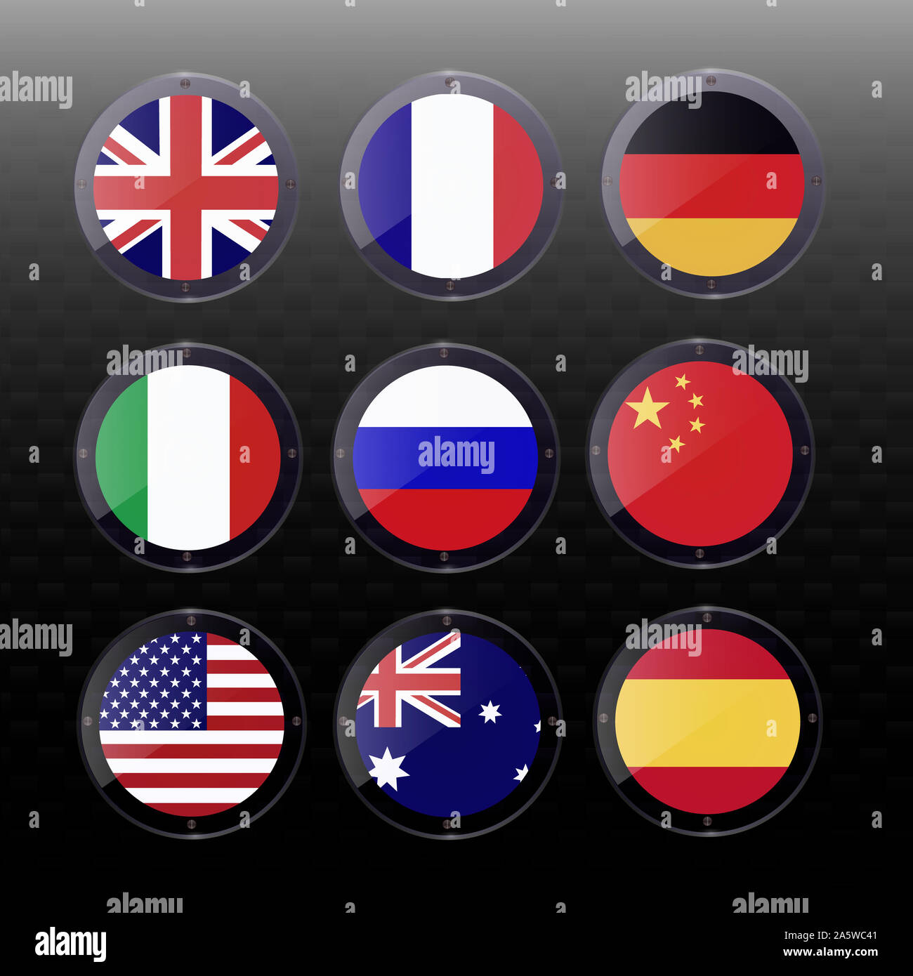 Bright transparent set of banners with flags. Colorful illustration ...
