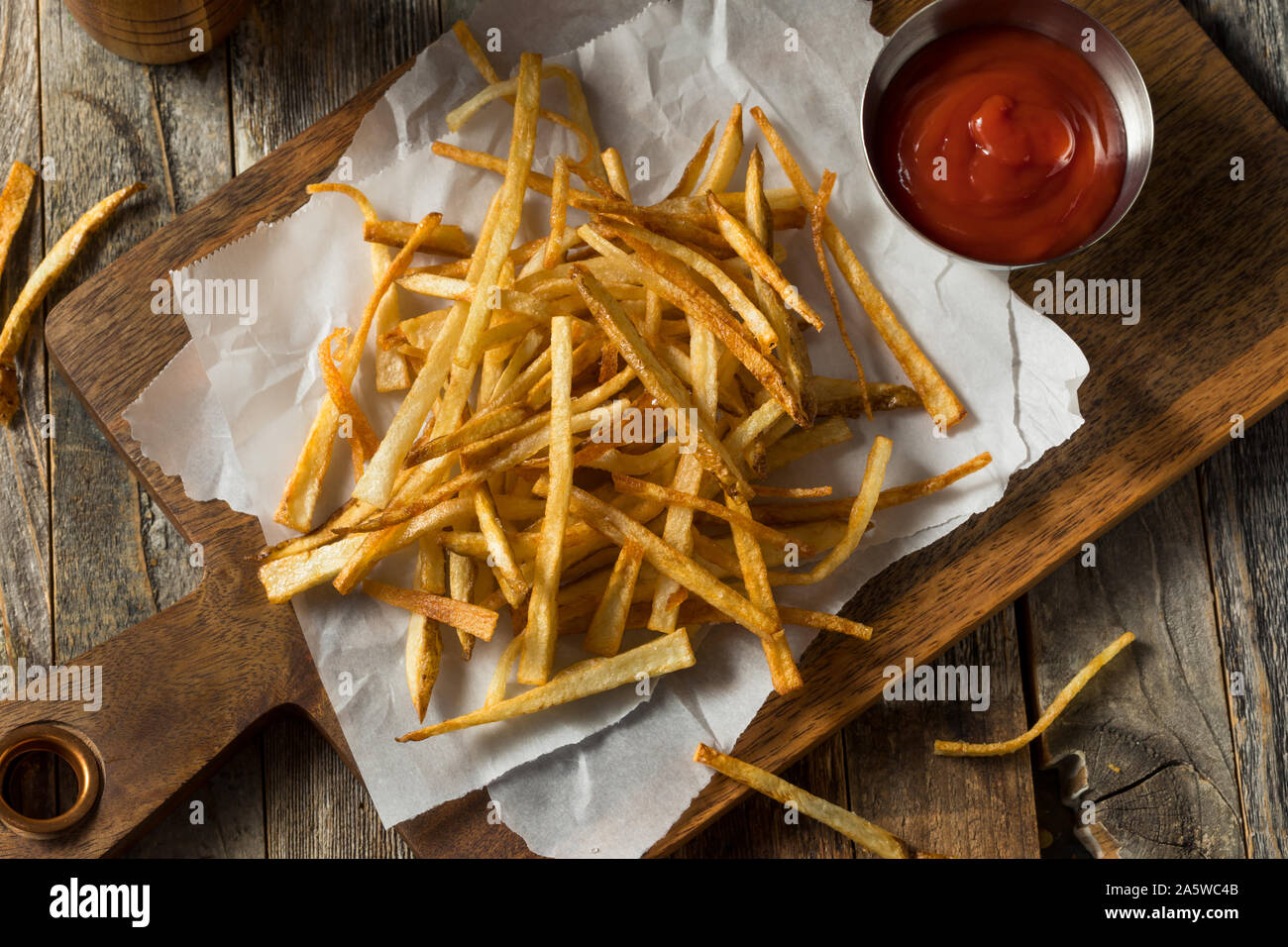 Homemade Shoestring French Fries with Sea Salt Stock Photo - Alamy
