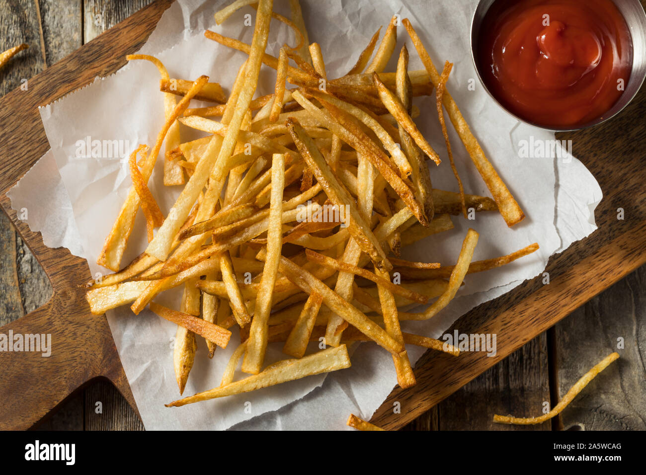 Homemade Shoestring French Fries with Sea Salt Stock Photo - Alamy