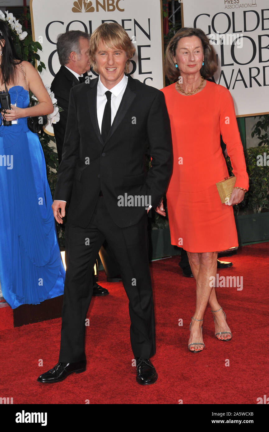 LOS ANGELES, CA. January 15, 2012: Owen Wilson & mother at the 69th ...