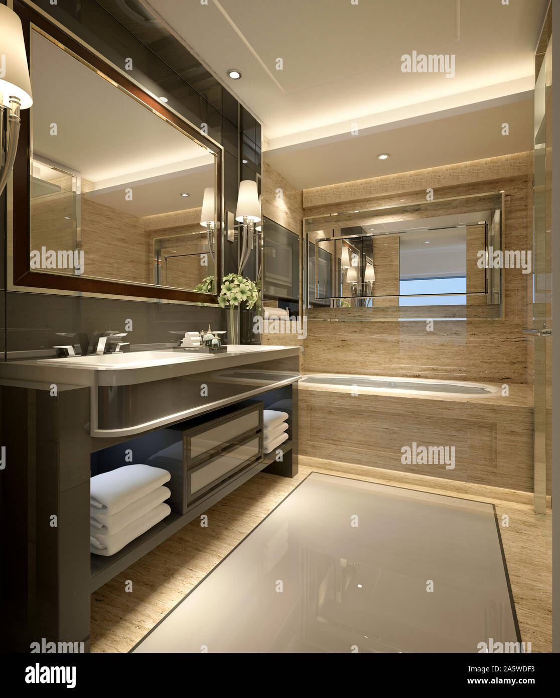 3d render of modern bathroom Stock Photo - Alamy