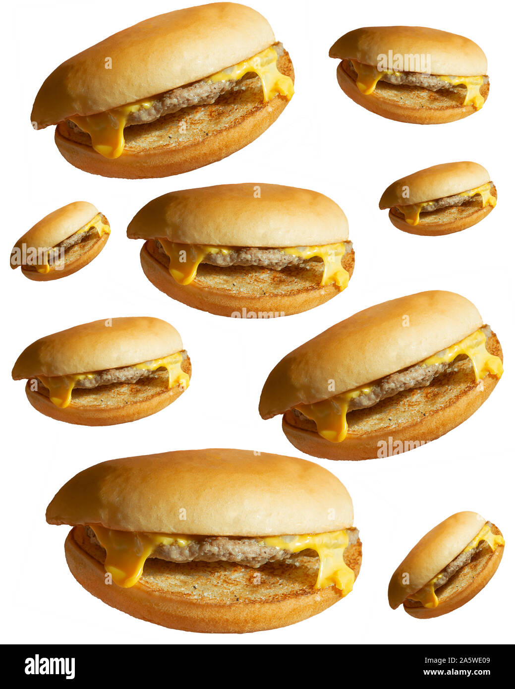 Cheesburfger texture isolated on white background Stock Photo - Alamy