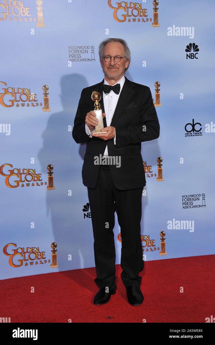 LOS ANGELES, CA. January 15, 2012: Steven Spielberg at the 69th Golden ...