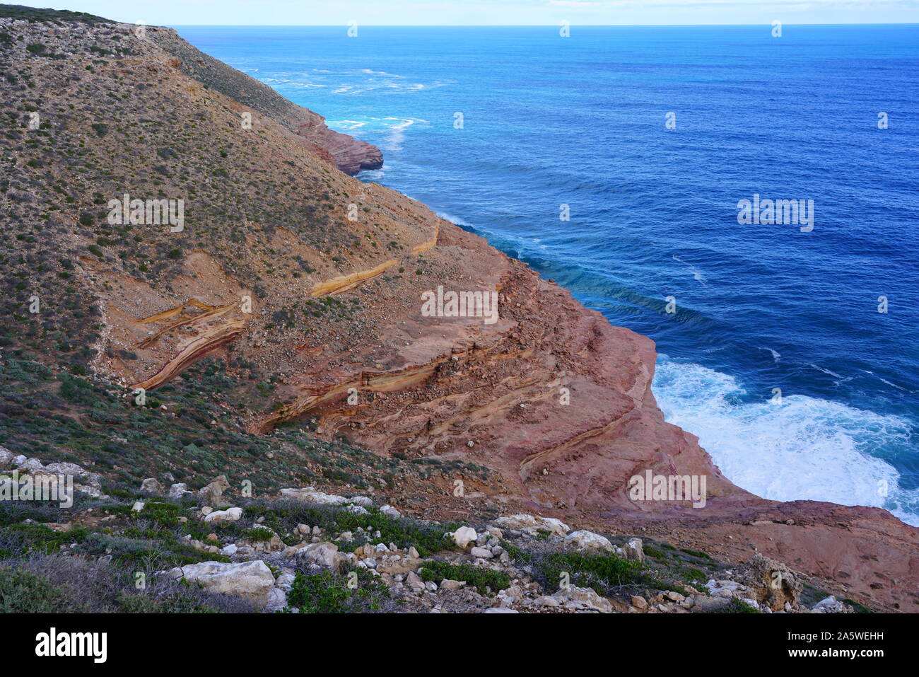 View of the coastal cliffs Kalbarri National Park in the Mid West ...