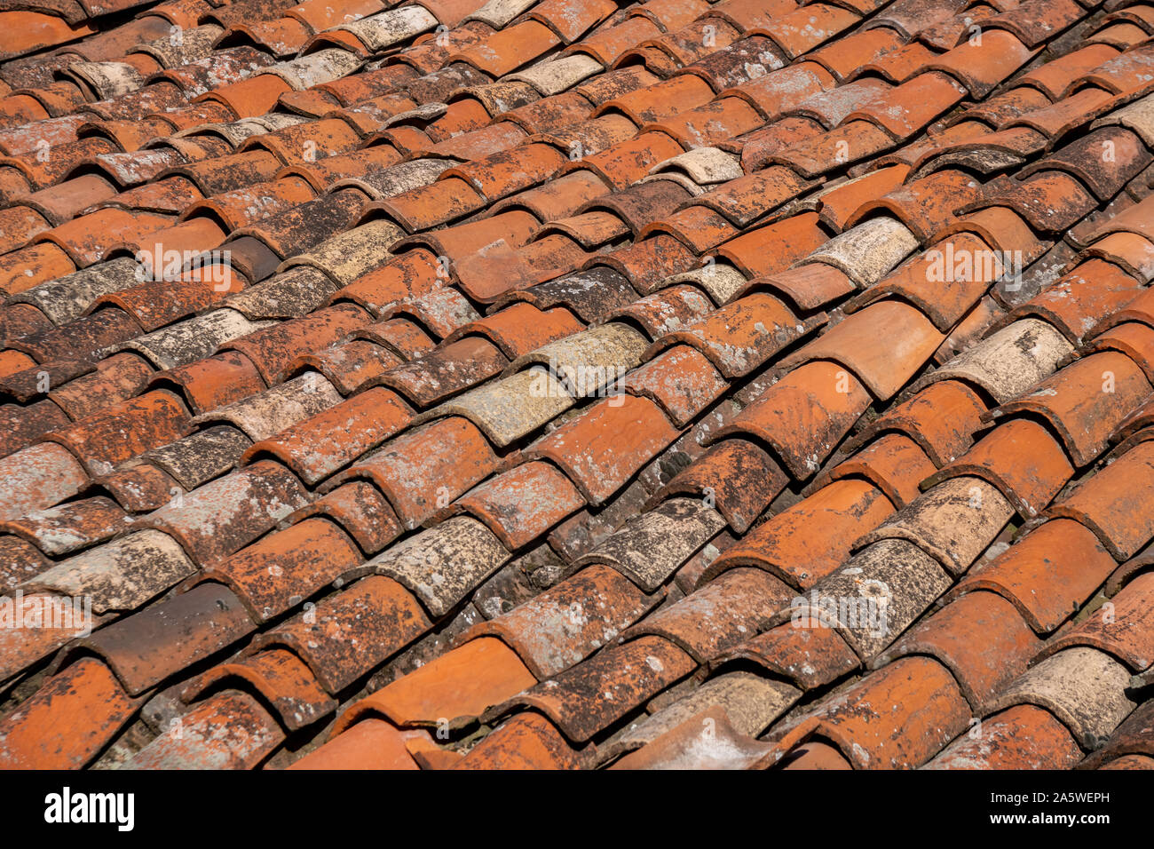 Old red tiles roof background, house roof. Texture Stock Photo - Alamy