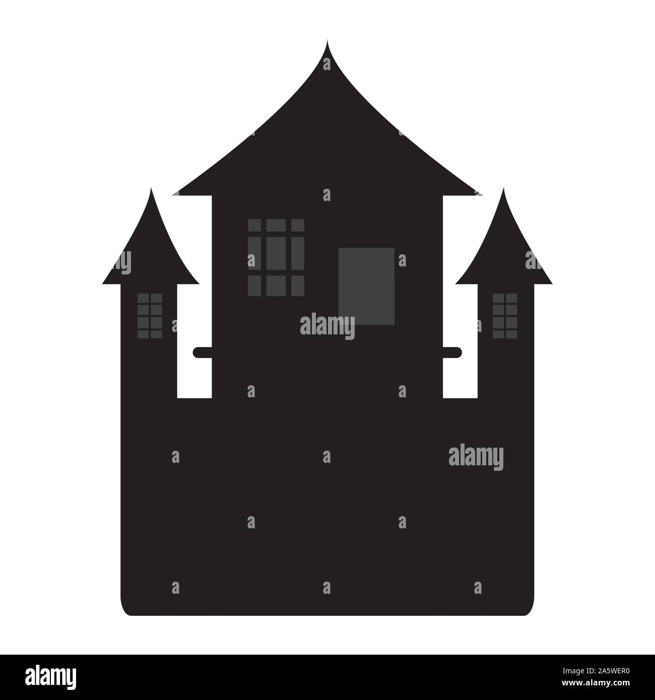 Isolated spooky castle. Halloween concept - Vector illustration Stock ...