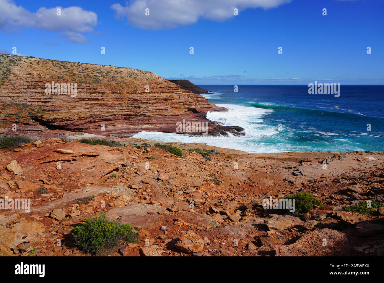 View of the coastal cliffs Kalbarri National Park in the Mid West ...