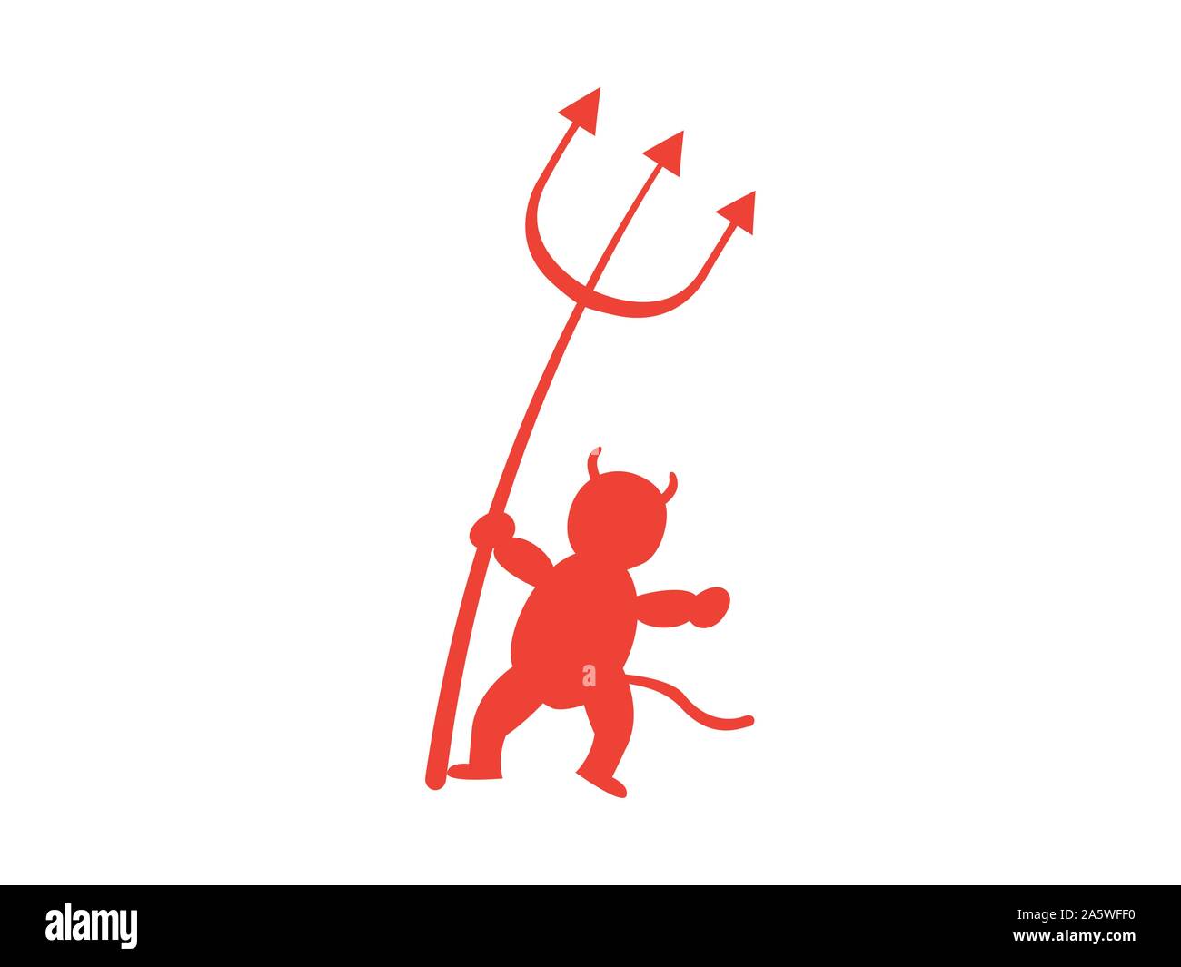 Red silhouette of a diablo cartoon. Halloween concept - Vector ...