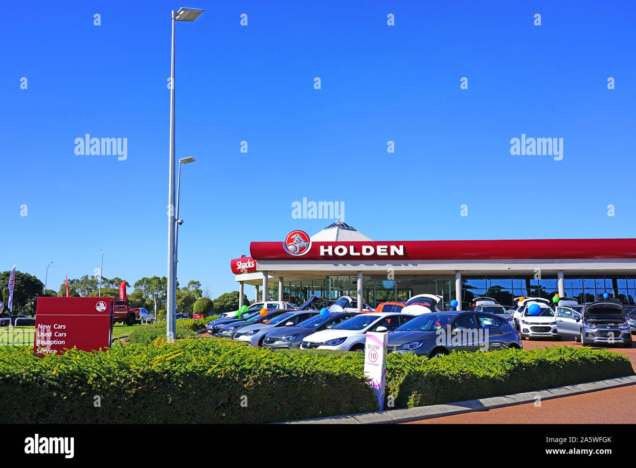 ROCKINGHAM, AUSTRALIA -3 JUL 2019- View of a Holden car dealership near ...