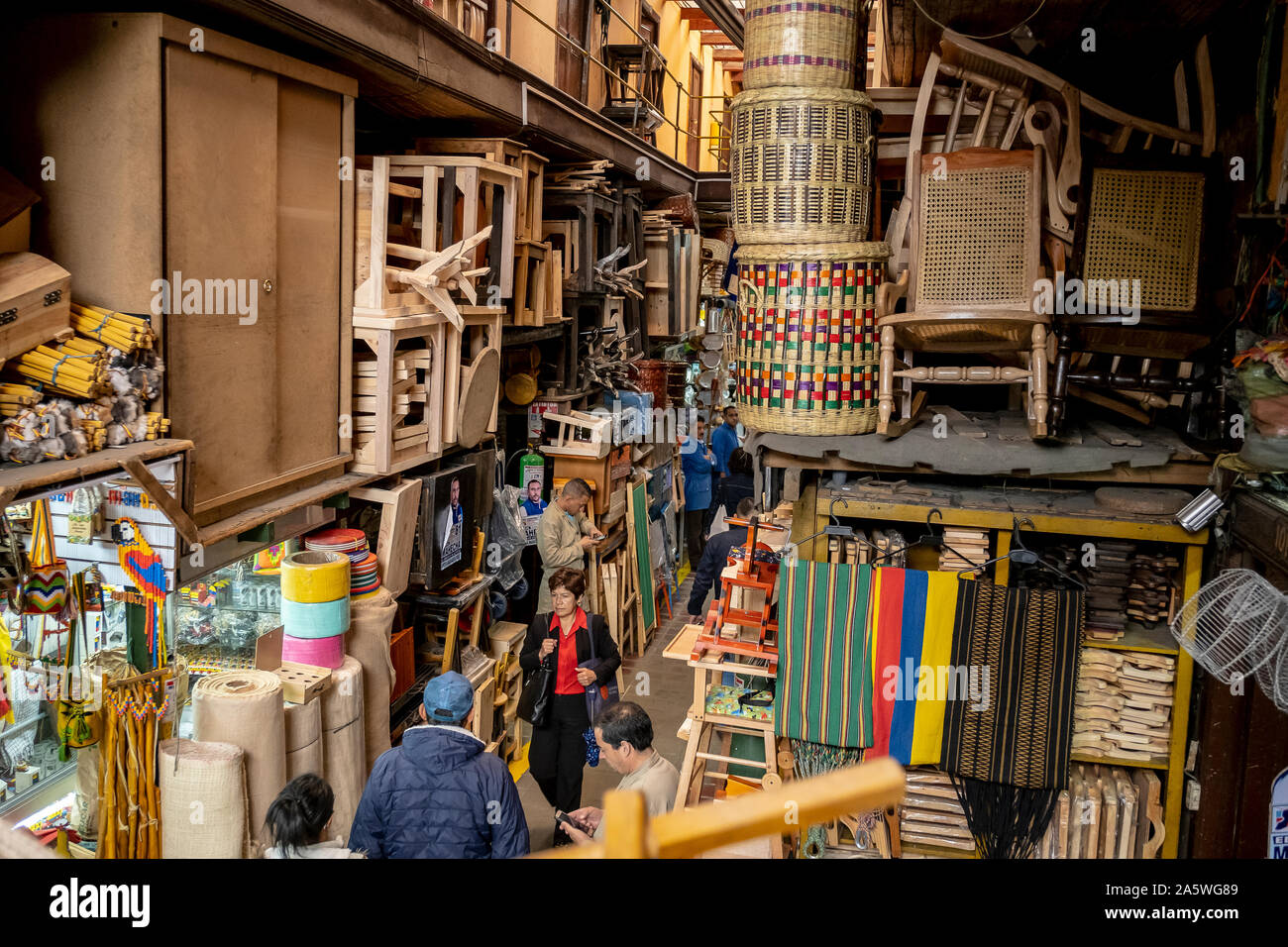 Pasaje Rivas market, arts and crafts, souvenirs, Bogota, Colombia Stock ...
