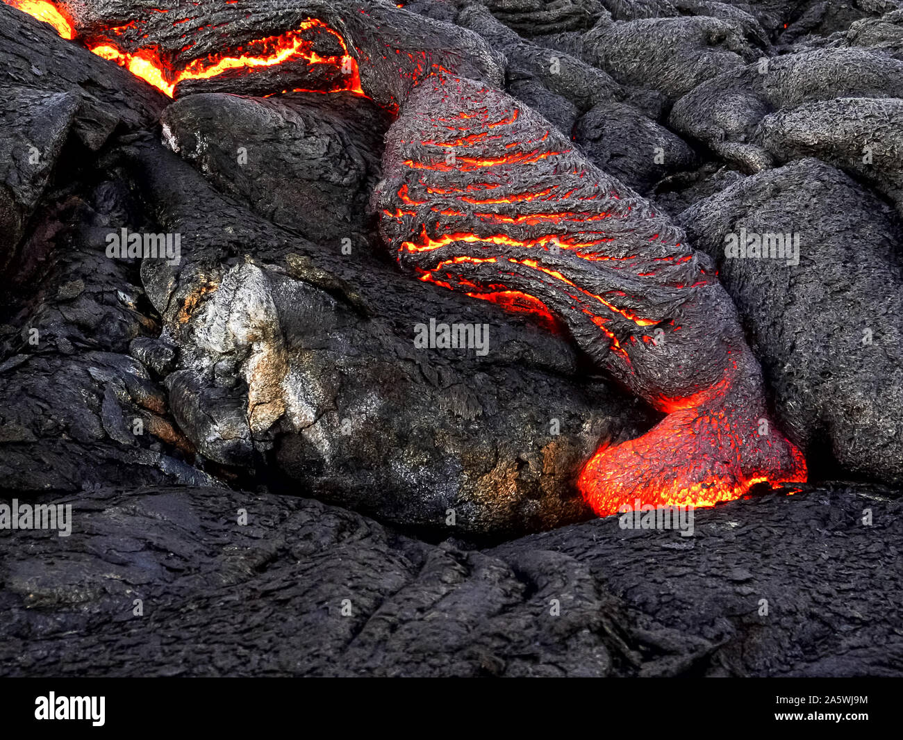 close up of a surface lava flow in hawaii Stock Photo - Alamy