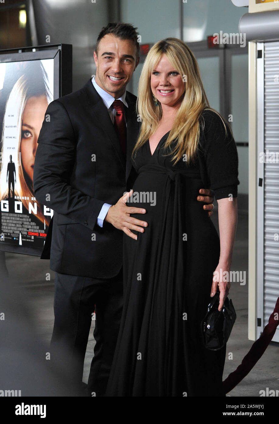 LOS ANGELES, CA. February 21, 2012: Sam Upton & wife at the Los Angeles ...
