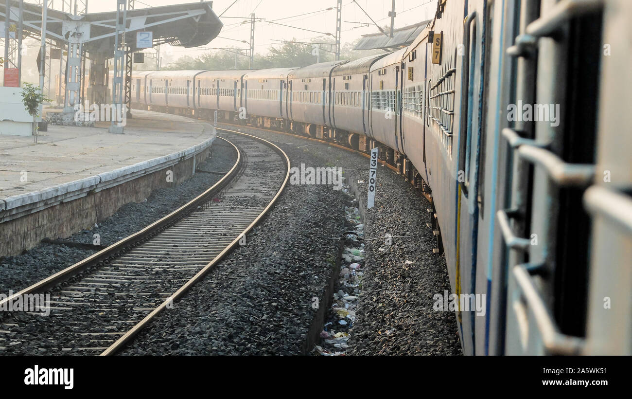 Slowly passing through,looking from a glassless 2nd class sleeper ...
