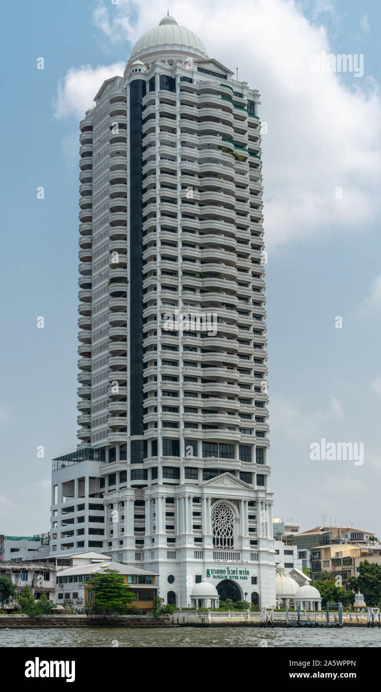 Bangkok city, Thailand - March 17, 2019: Chao Phraya River. Closeup of ...