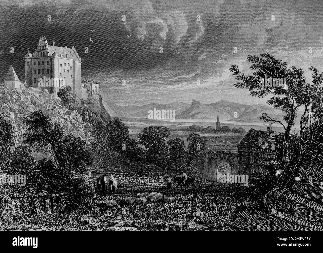 German castle illustration hi-res stock photography and images - Alamy