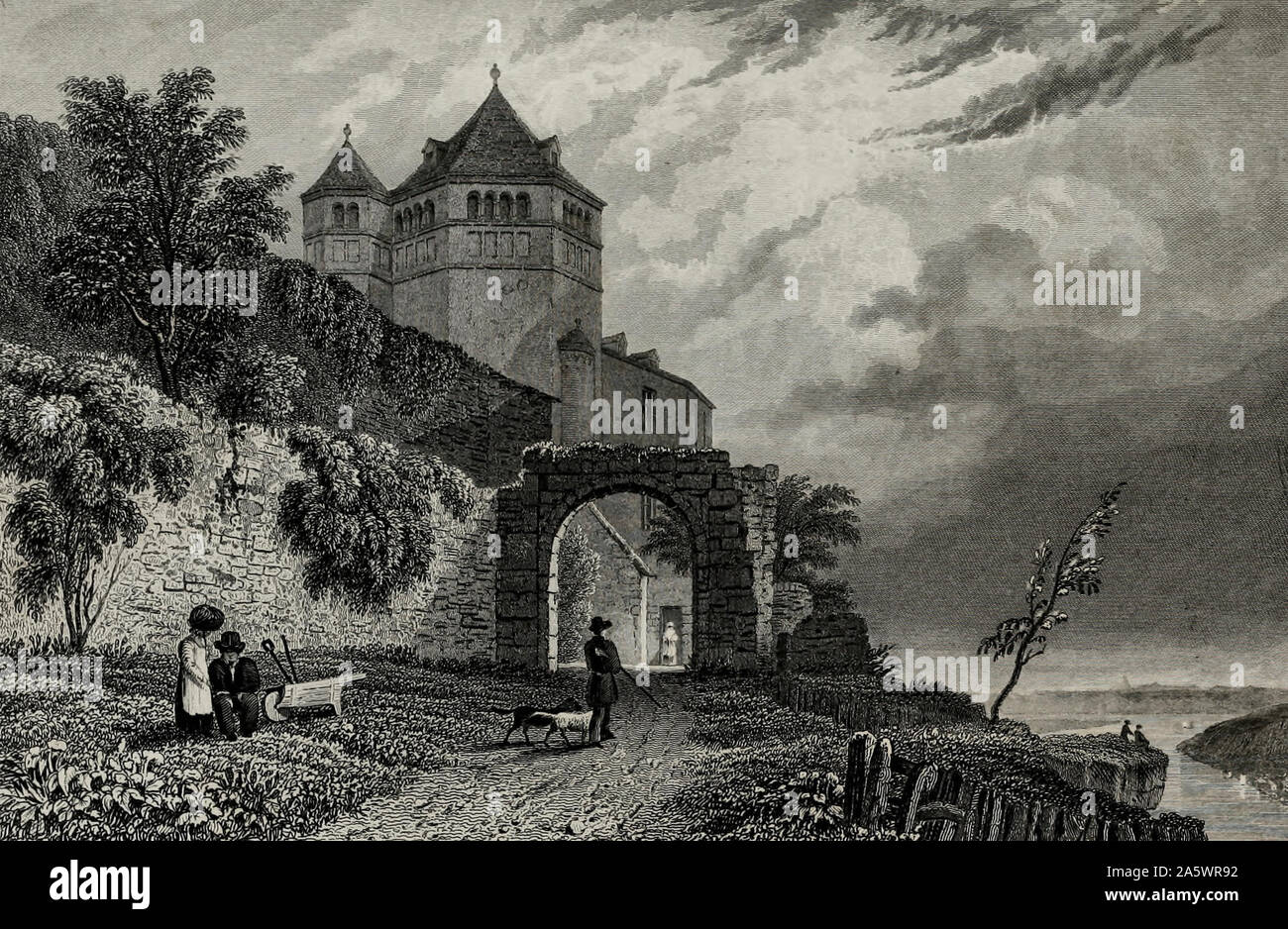 Rheineck Castle, Germany, circa 1832 Stock Photo - Alamy