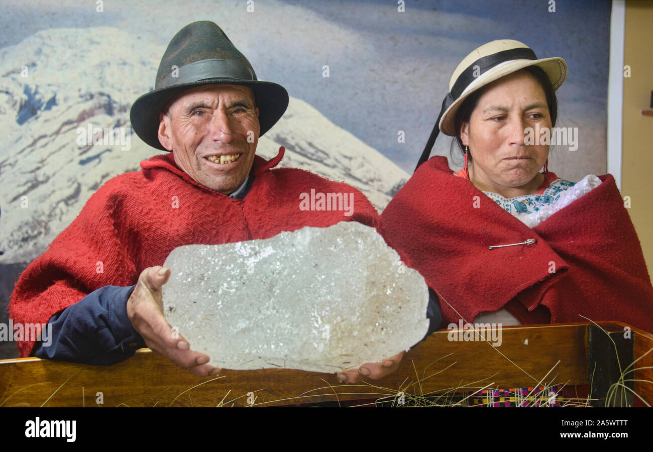 Baltazar Ushca, the last "iceman" of Chimborazo, and daughter, Urbina ...