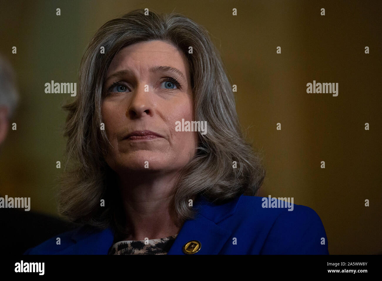 United States Senator Joni Ernst (Republican of Iowa) listens during ...