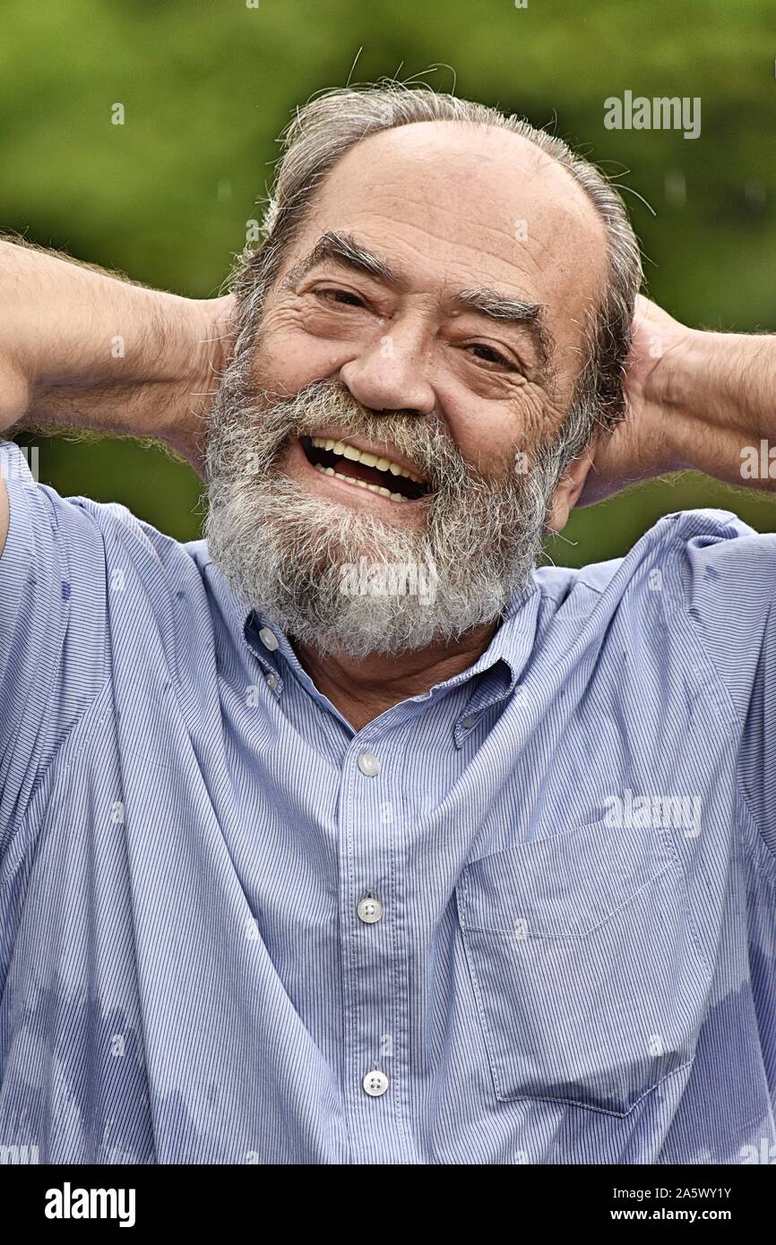 Relaxing Old Male Stock Photo - Alamy