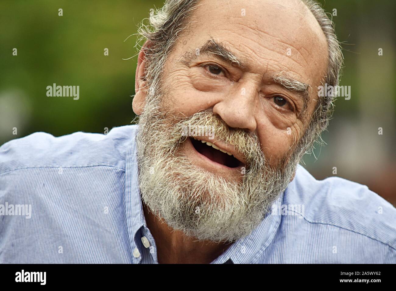 Happy Bearded Old Male Grampa Stock Photo - Alamy