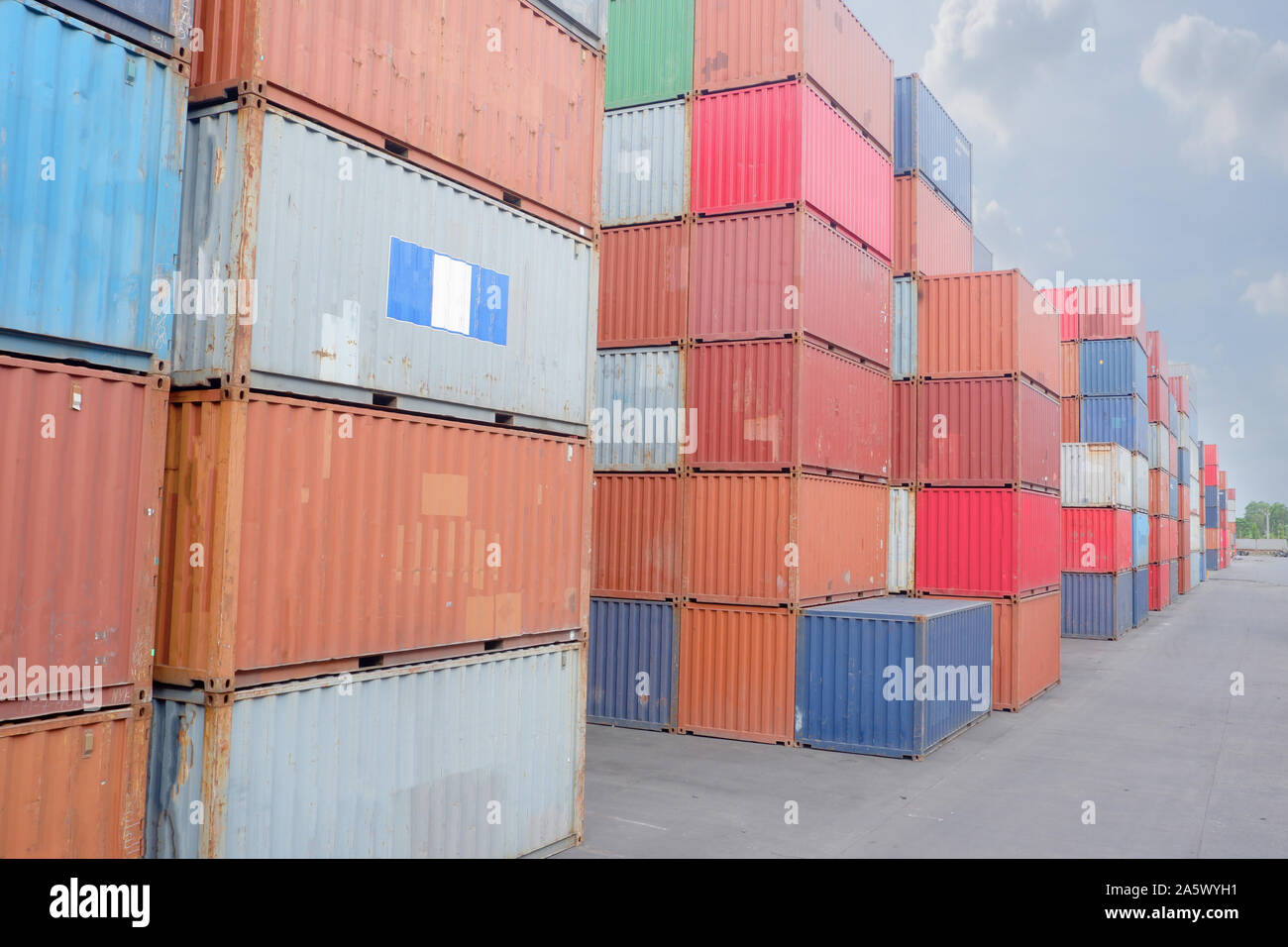 Container stack Work for import and export Stock Photo - Alamy