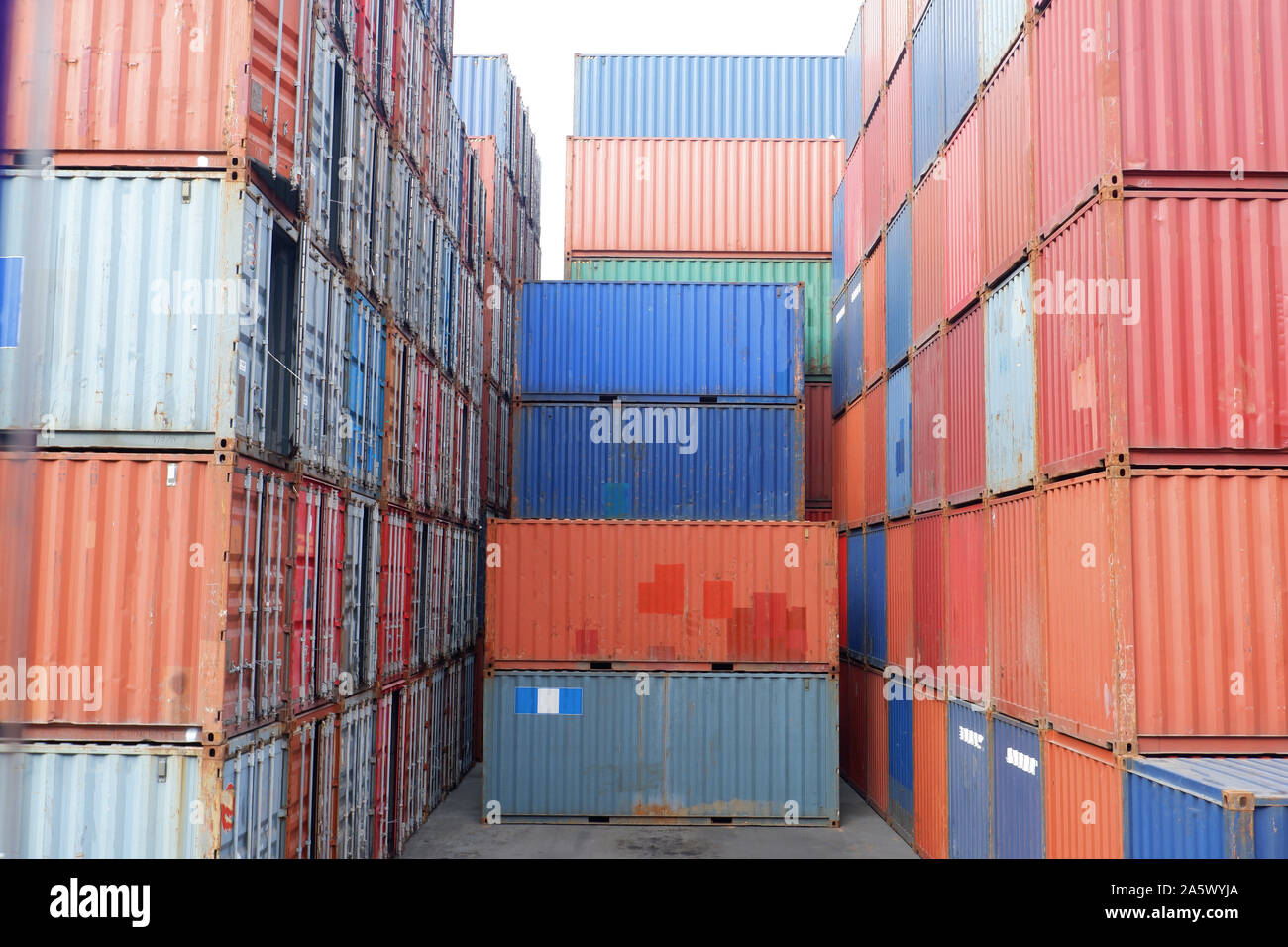 Container stack Work for import and export Stock Photo - Alamy