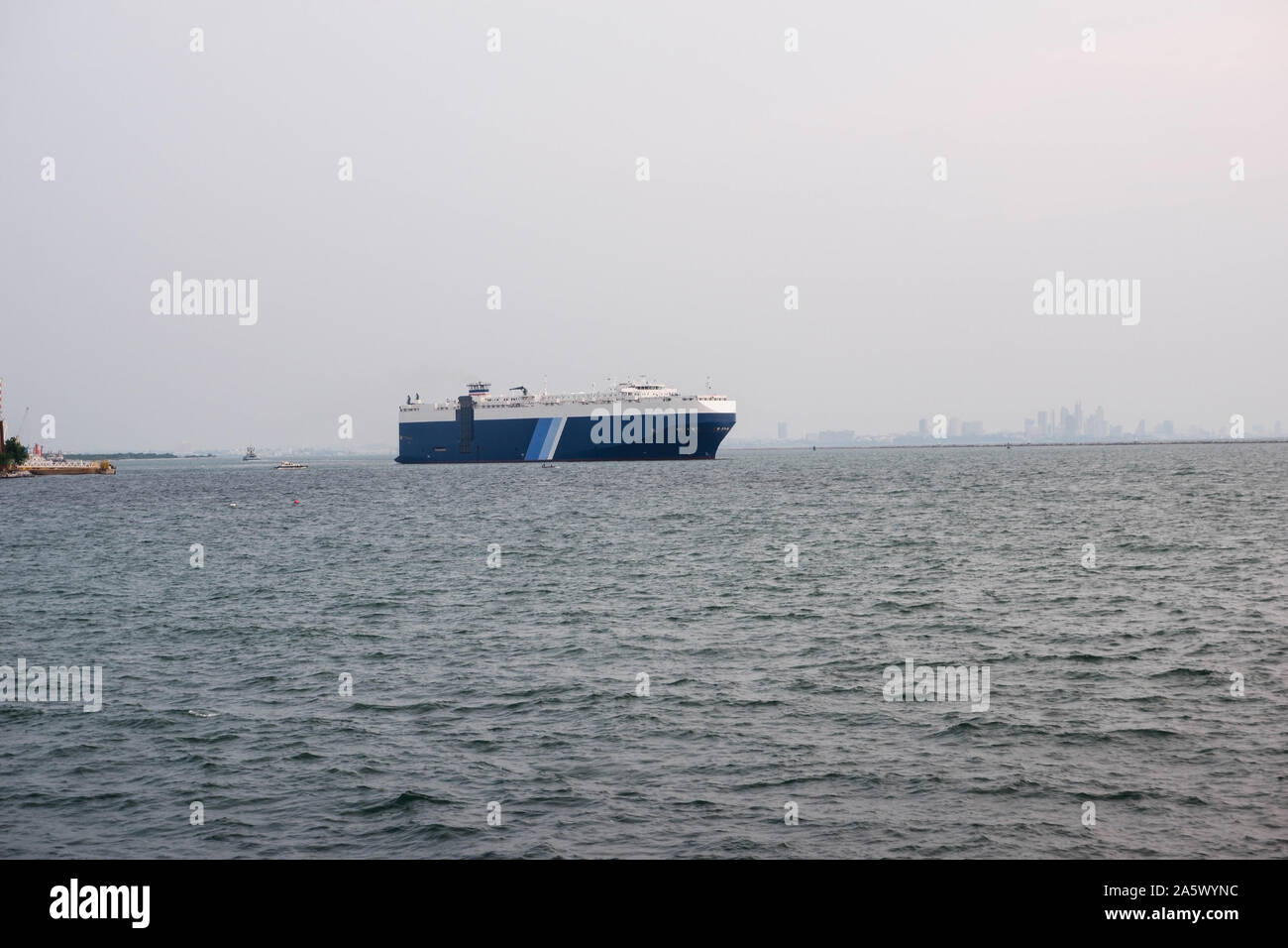 Cargo ships are traveling to import and export products Stock Photo - Alamy
