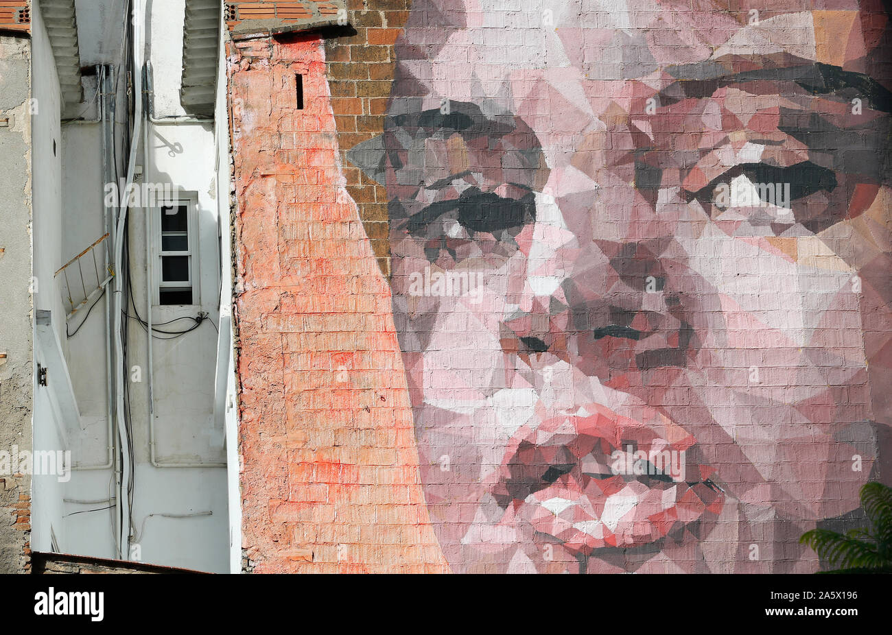 giant Graffiti on an old building walls in central Barcelona Stock ...