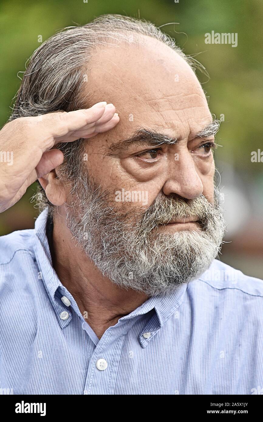 Old Man Senior Saluting Civilian Retired Vet Stock Photo - Alamy