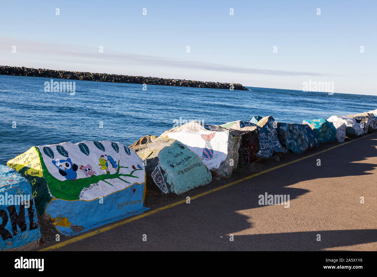 The Breakwall Walking Path at Port Macquarie, NSW Stock Photo - Alamy