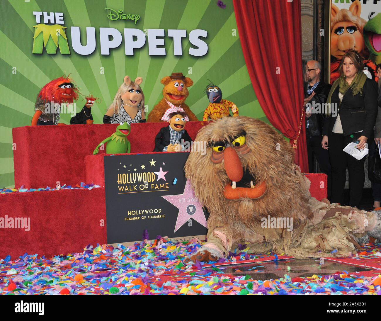 LOS ANGELES, CA. March 20, 2012: The Muppets on Hollywood Boulevard ...