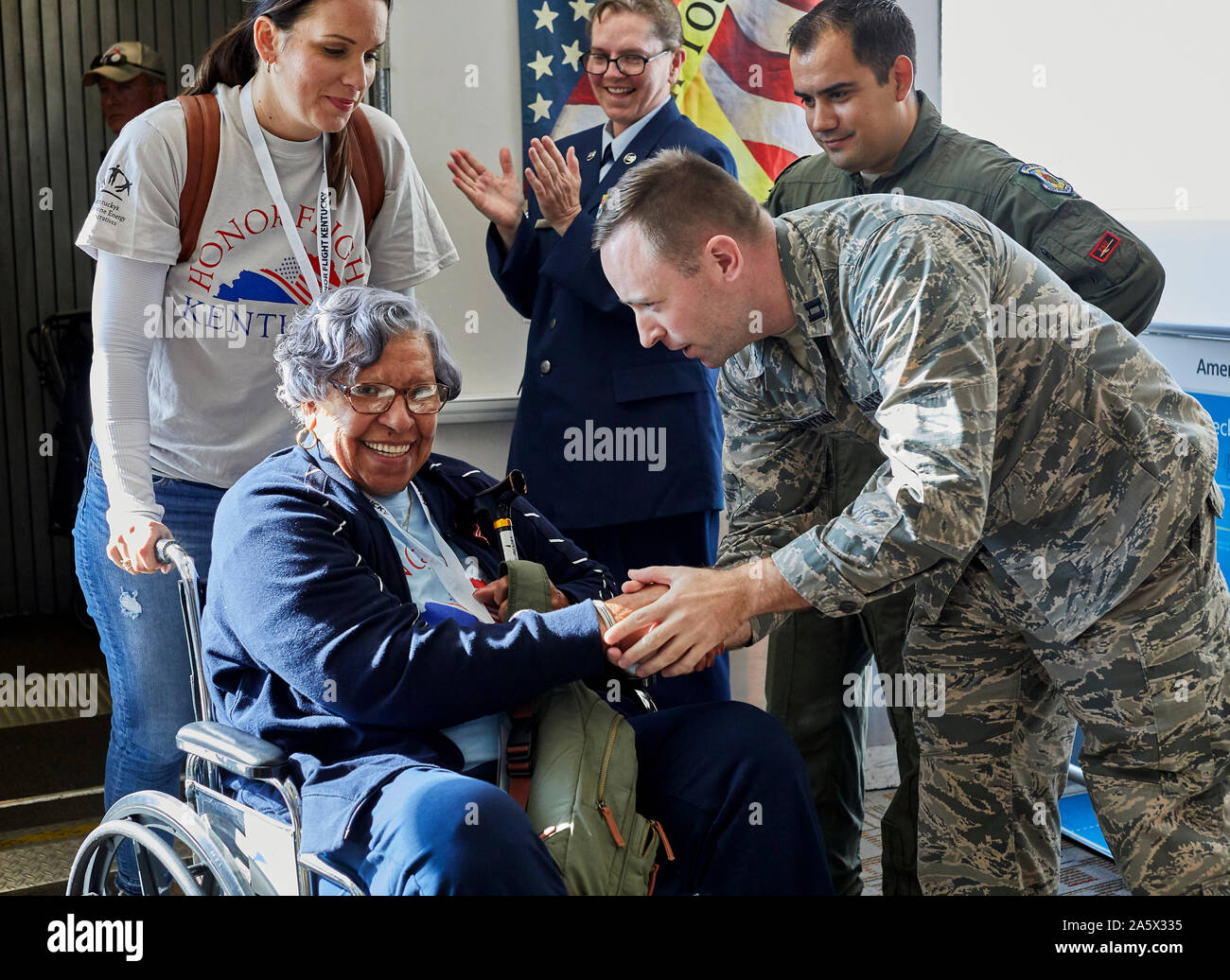 Female veteran handshake hi-res stock photography and images - Alamy