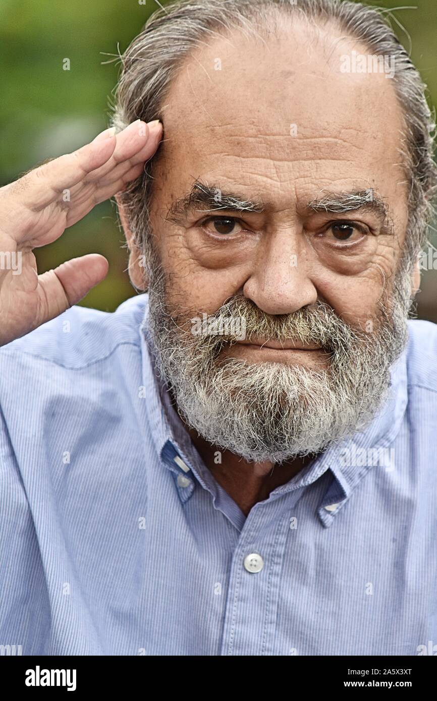 Senior Citizen Saluting Retired Vet Stock Photo - Alamy