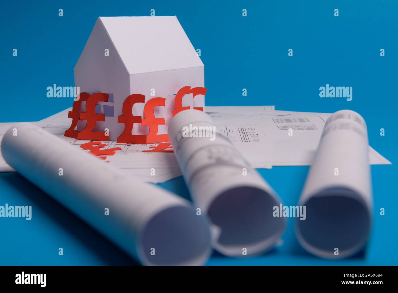 White family paper house , british pound money symbol , house projects ...