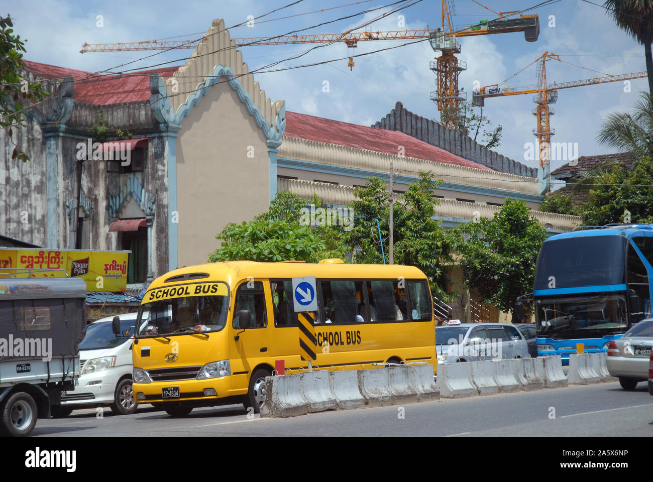 School Bus, Yangon, Myanmar, Asia Stock Photo - Alamy