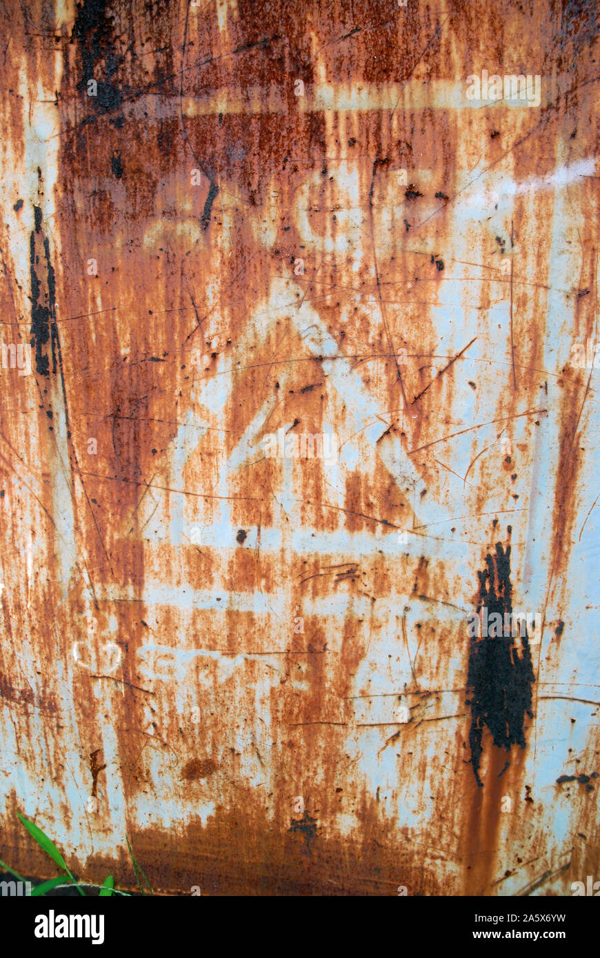 Rusty and Faded Danger Electricity Sign, Yangon, Myanmar, Asia Stock ...