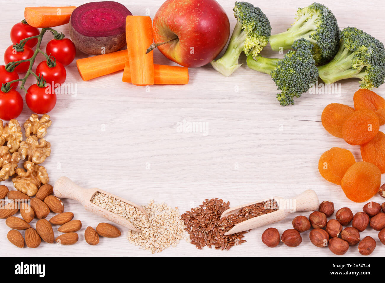 Frame of healthy food for power and good memory, nutritious eating ...