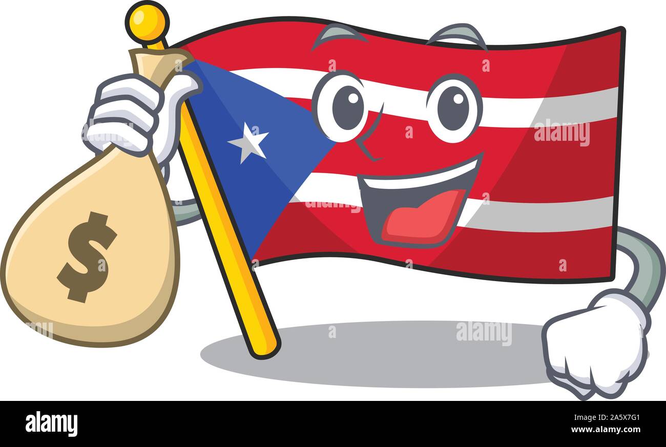 With money bag flag puerto rico in the cartoon Stock Vector Image & Art ...