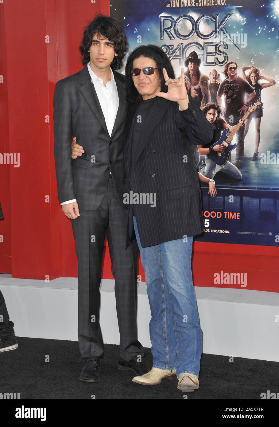 LOS ANGELES, CA. June 08, 2012: "KISS" star Gene Simmons & son Nick ...