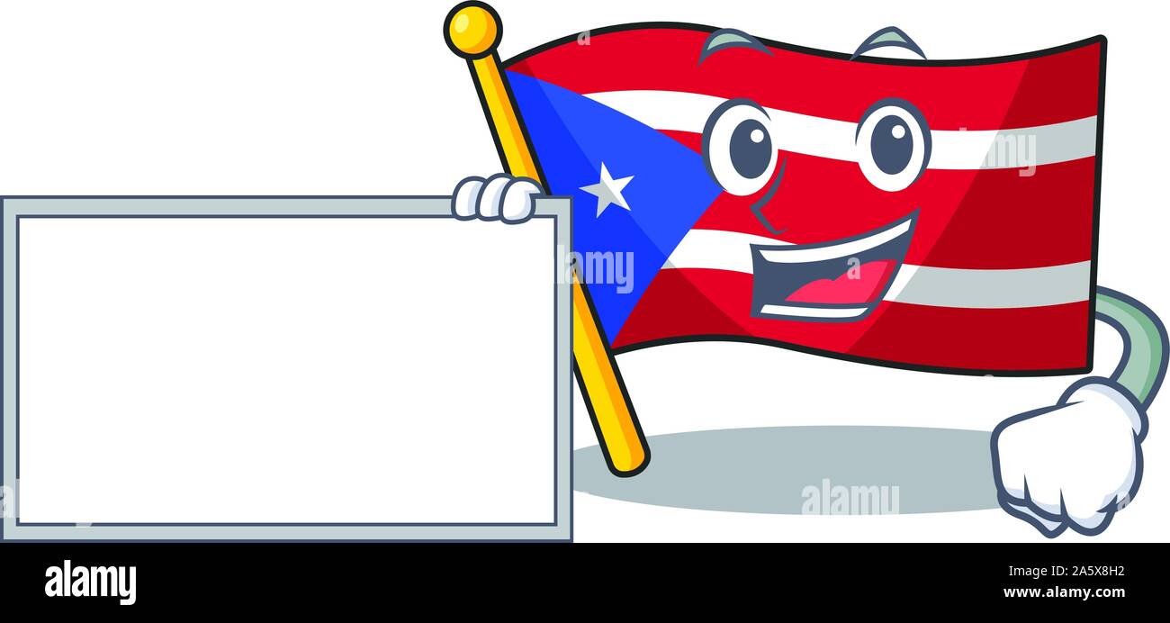 With board flag puerto rico in the cartoon Stock Vector Image & Art - Alamy