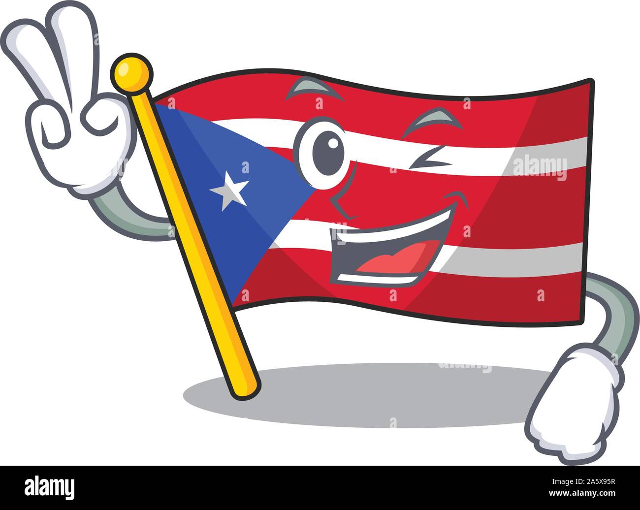 Two finger flag puerto rico with the character Stock Vector Image & Art ...