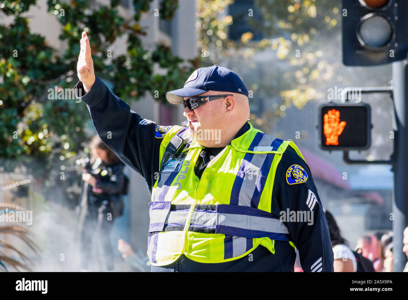 Traffic policeman with whistle hi-res stock photography and images - Alamy