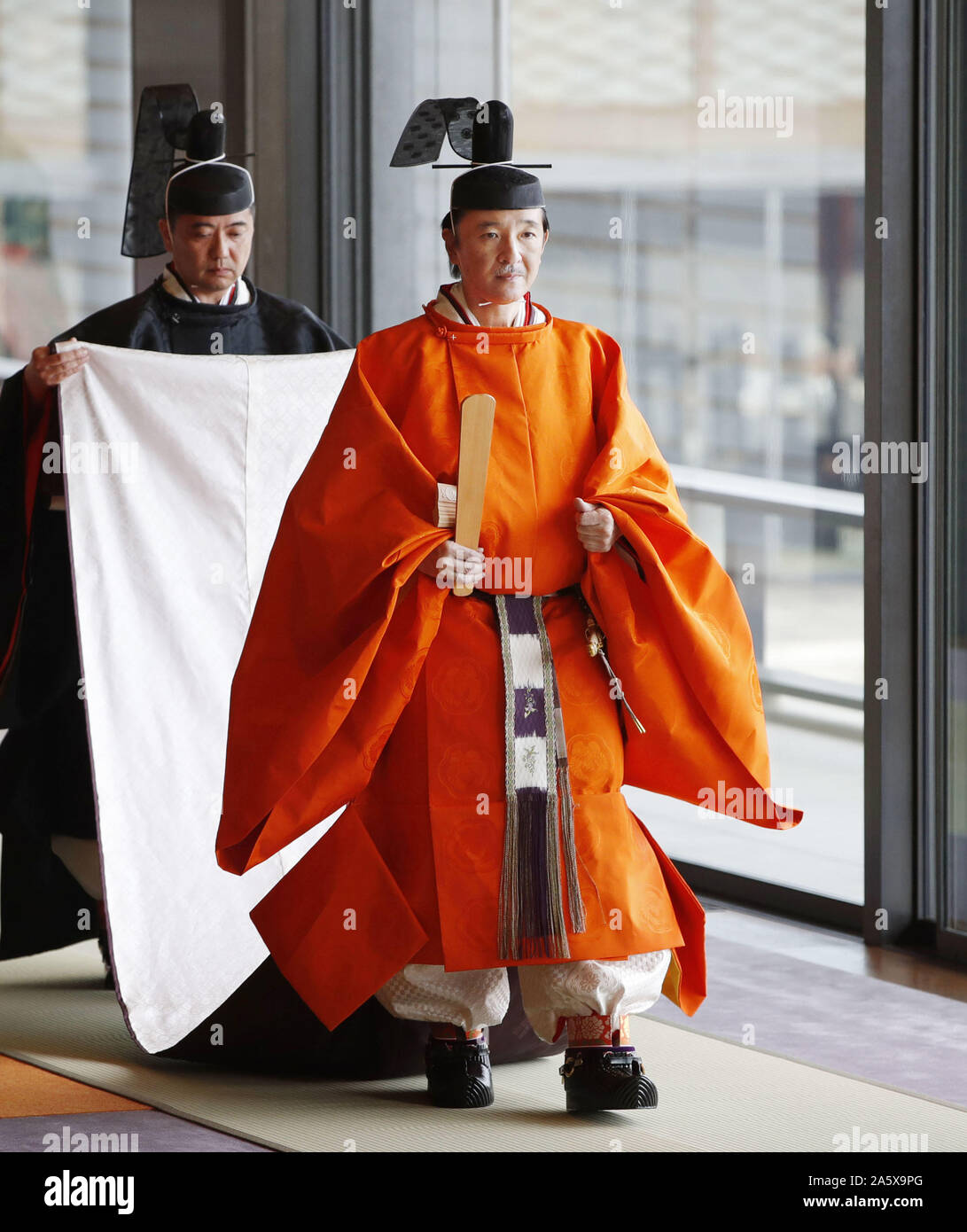 Japan's Crown Prince Fumihito heads to the enthronement ceremony of his ...