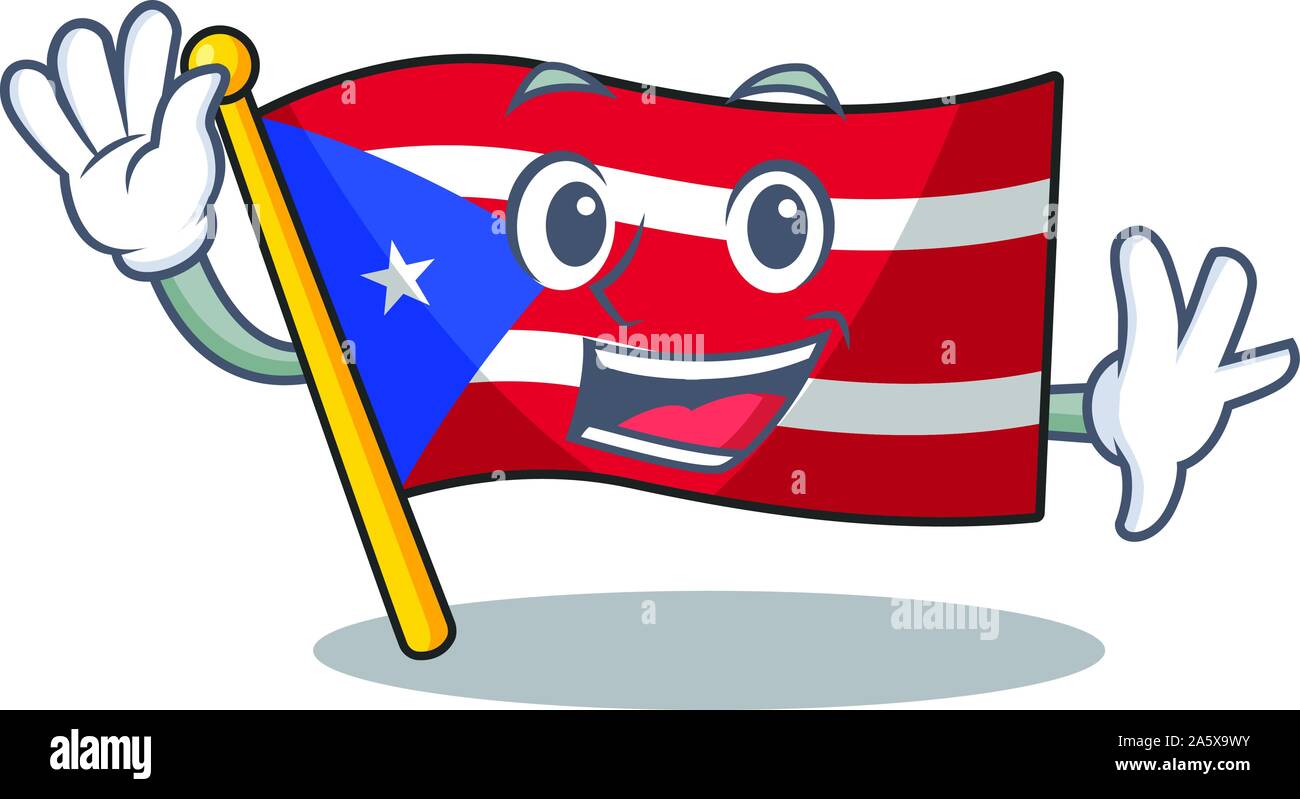 Waving flag puerto rico with the character Stock Vector Image & Art - Alamy