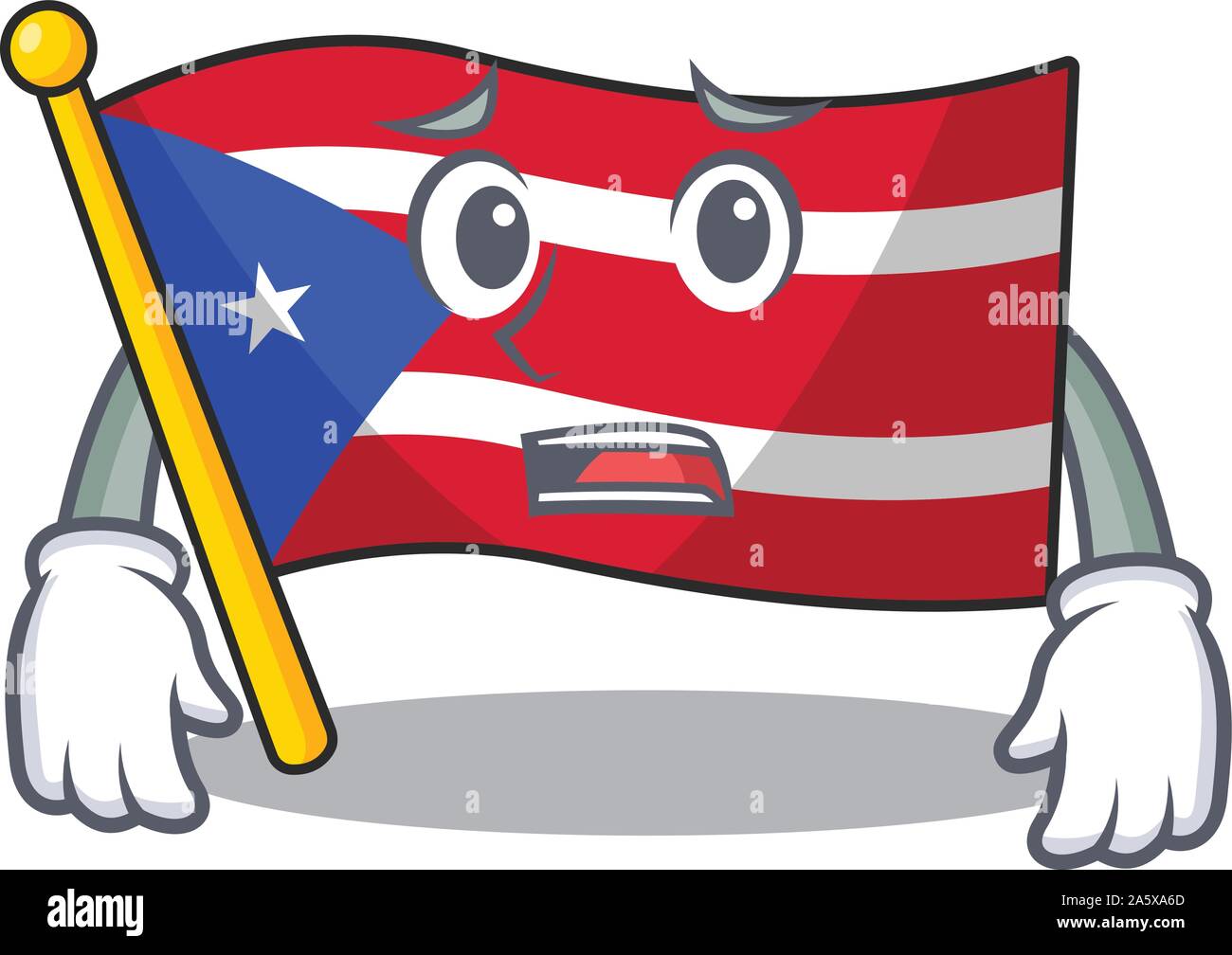 Afraid flag puerto rico on a cartoon Stock Vector Image & Art - Alamy
