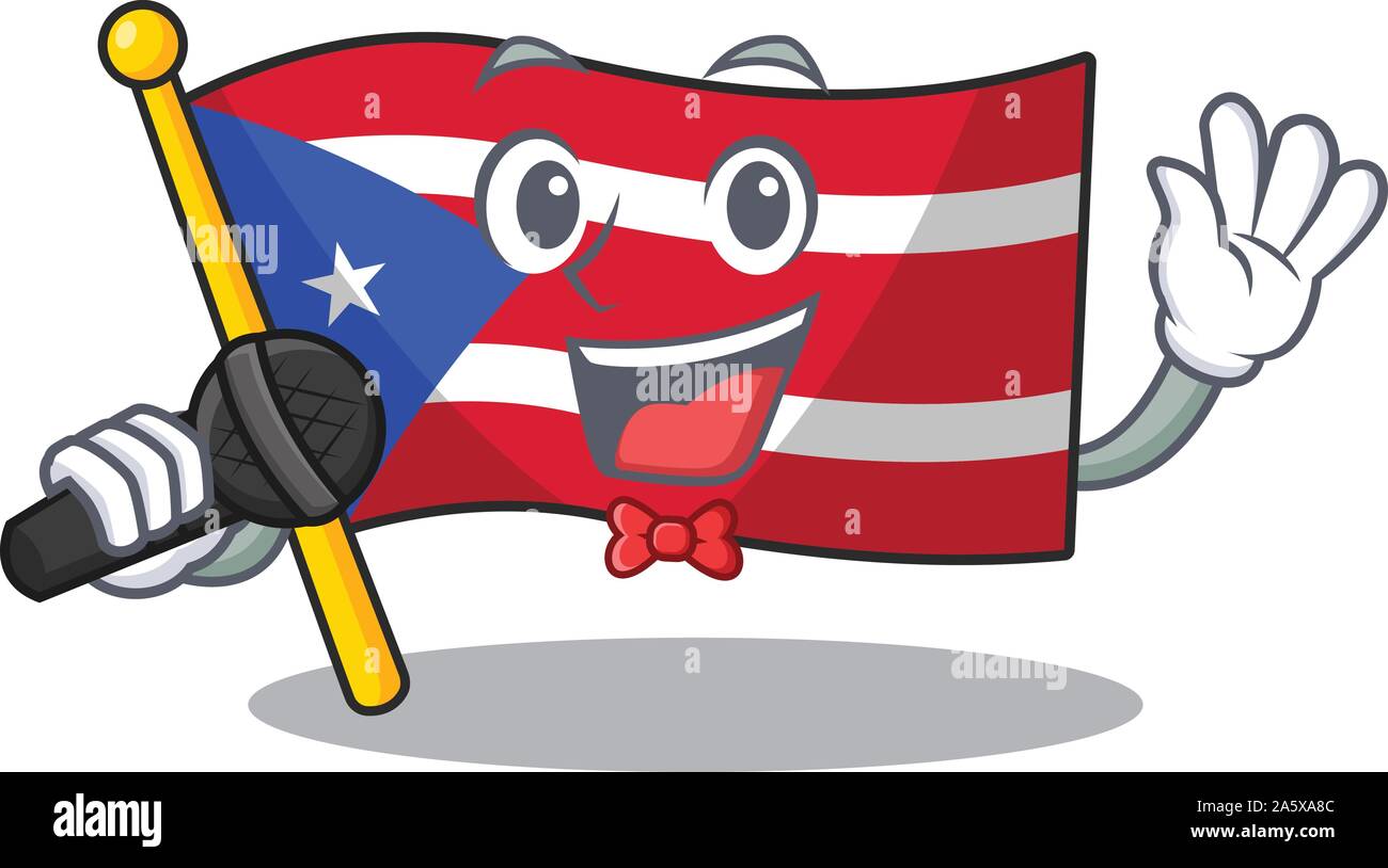 Singing flag puerto rico on a cartoon Stock Vector Image & Art - Alamy